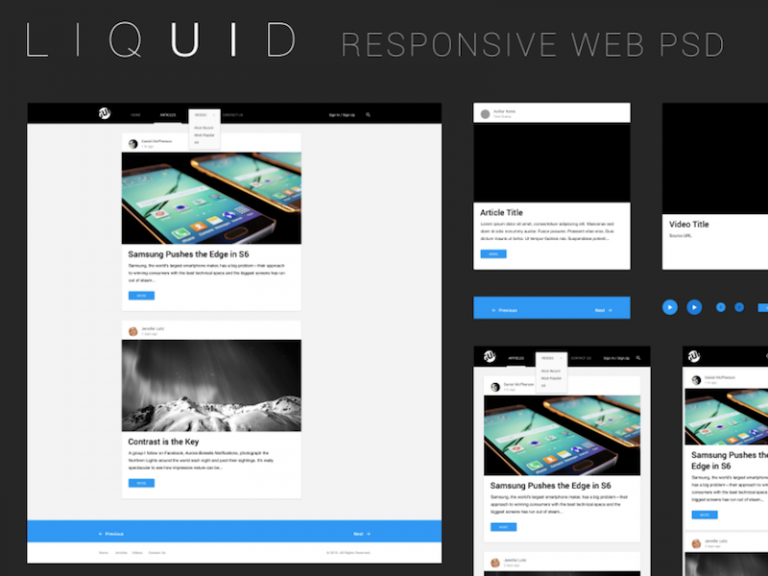 Free Responsive Material Design Web GUI Kit - PSDDD.co