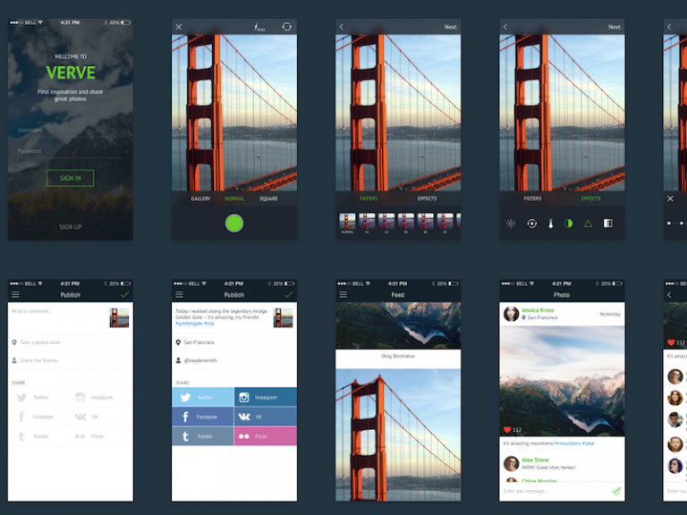 Verve iOS Mobile UI Kit for Photoshop - PSDDD.co