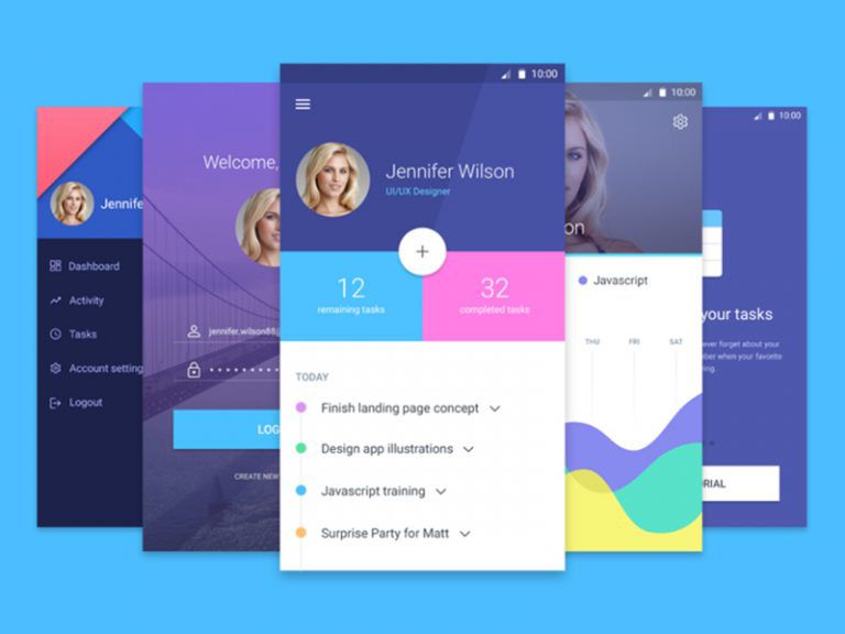 Mobile Material Design Screens for Photoshop - PSDDD.co