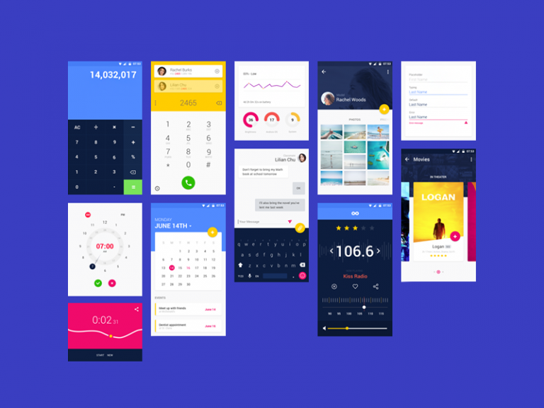 Free Material Design Mobile UI Kit - PSDDD.co