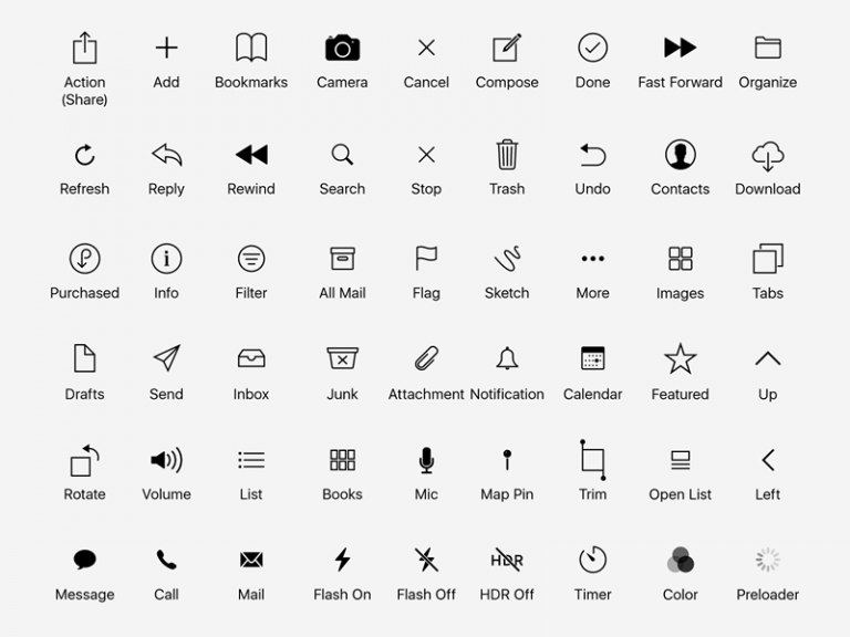 Native iOS 10 & 11 Icon Sets for Free - PSDDD.co